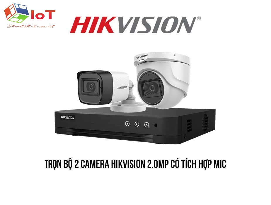Trọn bộ 3 Camera Hikvision 2 Megapixel - Bảo hành 24 tháng - IoT CO.,LTD